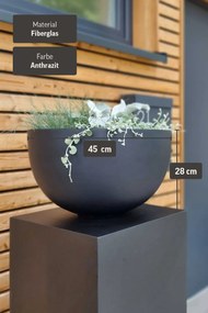 Mísa na rostliny ALICE, sklolaminát,  Ø 45 cm, antracit