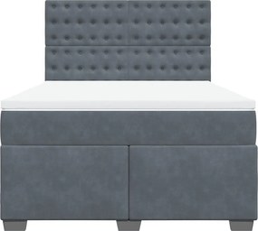Box spring postel s matrací tmavě šedá 140x200 cm samet 3293243