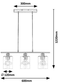 Rabalux 3580 - Lustr na lanku MIROSLAW 3xE27/40W/230V