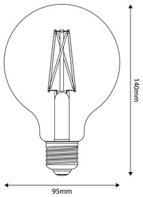 creative cables LED žárovka E27 CRI95 G95 7,2W 2700K stmívatelná