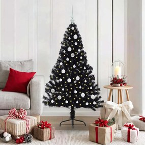 Umělý osvětlený vánoční stromeček Černá 150 cm PVC 3397131