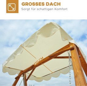 Zahradní houpačka Outsunny Hollywood 2místná houpací lavice z modřínu, ideální pro zahradu a terasu | Aosom.de