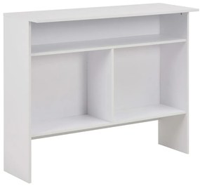 vidaXL Marketos Barový stůl se 2 stolními deskami bílý 130 x 40 x 120 cm