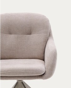 Béžové čalouněné jídelní křeslo s područkami Lexa – Kave Home