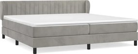 Box spring postel s matrací světle šedá 200x200 cm samet 3131099