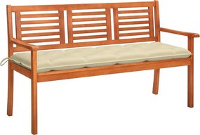 3místná zahradní lavice s poduškou 150 cm masivní eukalyptus 3061013