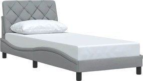 Rám postele bez matrace světle šedá 90 x 190 cm textil 3310566