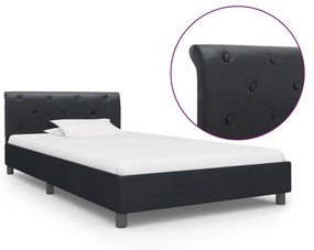 vidaXL Rám postele černý umělá kůže 100 x 200 cm