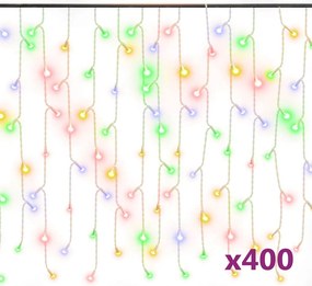 LED světelný závěs rampouchy 10m 400 LED pestrobarevný 8 funkcí 328915
