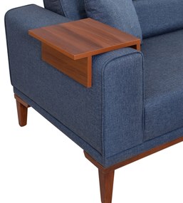 Hanah Home Pohovka LIONES s odkládacím stolkem tmavě modrá 223 cm