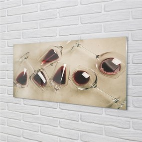 akrylový obraz skleničky na víno 125x50 cm