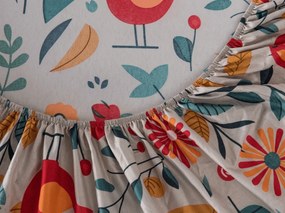 Prostěradlo z mikrovlákna RETRO PTÁČEK barevné 90x200 cm