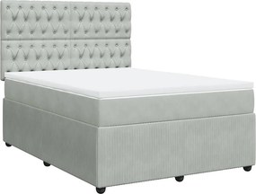 Box spring postel s matrací světle šedá 160x200 cm samet 3292388