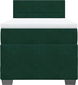 Box spring postel s matrací tmavě zelená 80 x 200 cm samet 3288465