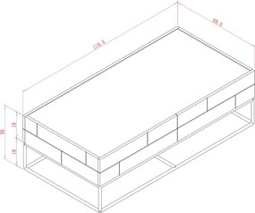 Konferenční stolek Rose Hill 119 cm zelený/zlatý