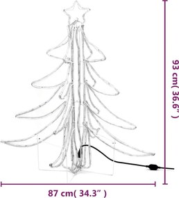 vidaXL Skládací vánoční stromky 3 ks s teplými bílými LED 87x87x93 cm [3154298]