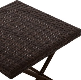 Skládací zahradní stolek Outsunny z poly ratanového materiálu - kávový stolek, stolek pro pohovku, stolek na balkon, zahradní stůl, stůl na čaj, náby…