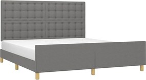 Rám postele bez matrace tmavě šedý 160 x 200 cm textil 3125390