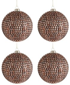 Vánoční ozdoba koule  Copper Glass - Ø 10cm - sada 4ks