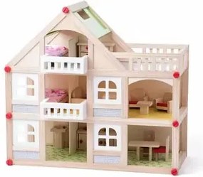 Woody Domeček dvoupatrový s balkonem a příslušentsvím / od 3 let