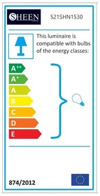 Stojací lampa v černo-zlaté barvě se skleněným stínidlem (výška 130 cm) Faze – Opviq lights