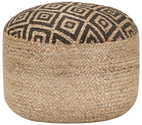Ručně vyrobený sedací puf černý 45 x 30 cm juta 248086