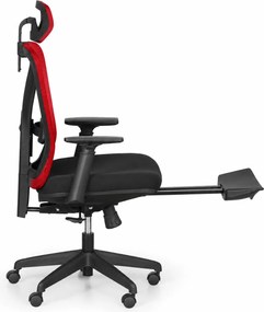 Kancelářská židle LEGS s výsuvnou opěrkou nohou, červená