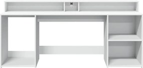 Psací stůl s LED světly bílý 200 x 55 x 91 cm kompozitní dřevo 3309438