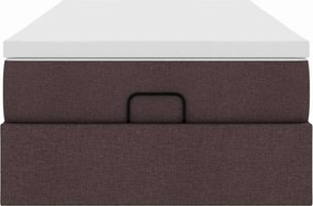 Osmanský rám postele s matrací tmavě šedá 80x200cm textil 3311067