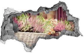 Wallmuralia Samolepící díra na stěnu Levandule v květináči 95x73 cm