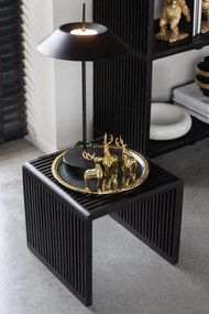 Sada 2 konferenčních stolků Cubic z teaku černá – 50*45*50 / 40*40*35 cm