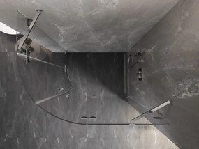 Mexen Lunar, pravý půlkruhový sprchový kout 90 x 70 cm, 8mm čiré sklo, chromový profil, 833-090P-070L-01-00