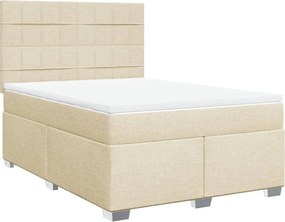 Box spring postel s matrací krémová 160x200 cm textil 3290544