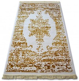 koberec AKRYL MANYAS 192AA, střapce, slonová kost, zlatá velikost 80x300 cm | krásné koberce cz