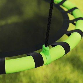 AIYAPLAY Hnízdová houpačka Ø100 cm - Nastavitelná houpačka do zahrady s nosností až 150 kg - Odolná a voděodolná dětská houpačka pro venkovní a vnitř…