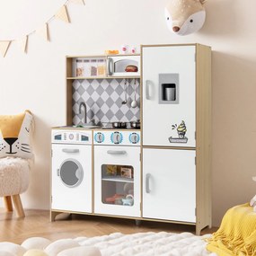Costway Dřevěná kuchyňka na hraní s příslušenstvím kuchyňský set na hraní