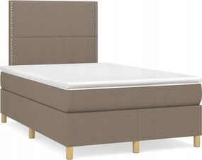 Box Spring Postel S Matrací Textil Taupe Hladké s hřebíky 120 x 190 cm