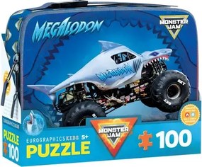EUROGRAPHICS Puzzle ve svačinovém boxu Megalodon Monster Jam / 100 díl