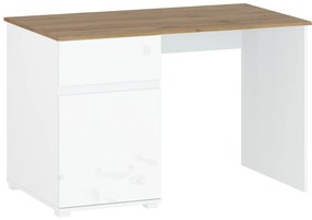 Psací stůl Vina (bílá lesklá + dub wotan). 1053365