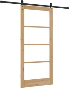 Posuvné dveře 93 x 202 cm Masivní borové dřevo a sklo 3332399