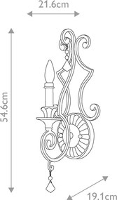 Elstead MARQUETTE rustikální nástěnné světlo 55 cm 1xE14 starý bronz