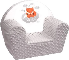 Dětské křeslo z Minky New Baby Liška šedé