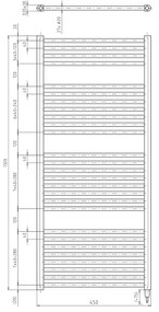 Aqualine, DIRECT-E elektrické topné těleso, rovné, 450x1320 mm, 400W, bílá, ILE34T