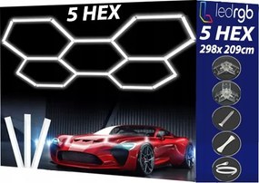 Led lampa Hexagon 5ks Panelové osvětlení Dílna Garáž Dům 298 x 209 6500K