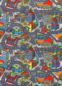Dětský koberec Clever town Varianta: 133x165 cm