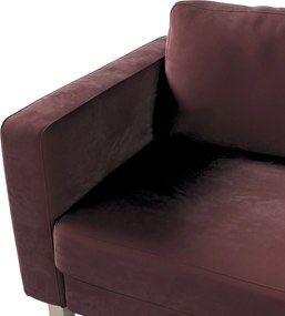 Potah na pohovku IKEA  Karlstad 3-místná, nerozkládací, krátký barva červená látka lesklé, sametová