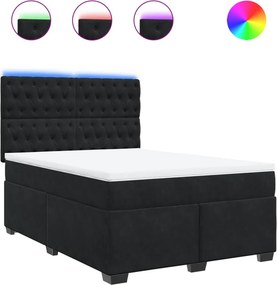 Box spring postel s matrací černá 140 x 190 cm samet 3293214