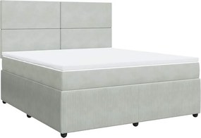Box spring postel s matrací světle šedá 180x200 cm samet 3294700