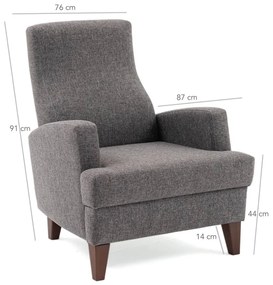 Designové křeslo Barossa tmavě šedé