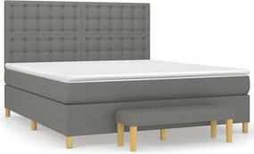 Box spring postel s matrací tmavě šedá 160x200 cm textil 3137486